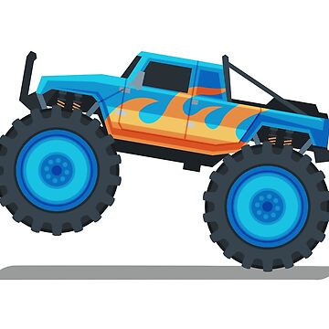 "Cool Blue Monster Truck" Sticker for Sale by piccalilli22 | Redbubble