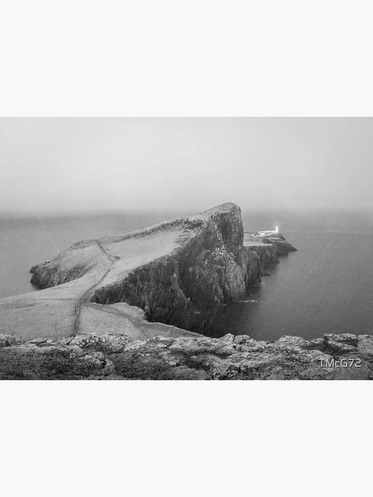 "Neist Point snow storm black and white" Poster by TMcG72 | Redbubble