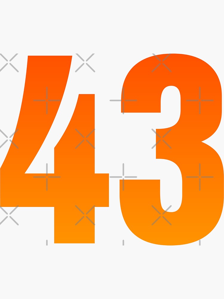 "Sports Team Number Forty three 43" Sticker for Sale by Nenicute ...