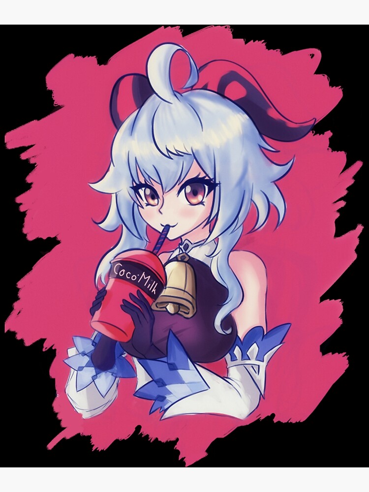 "Coco Goat (Ganyu) trinkt Coco Milk - Genshin Impact" Poster von ...
