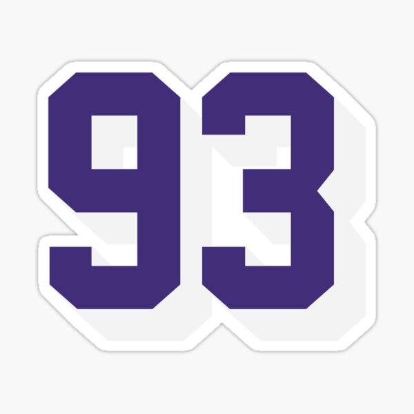 "Jersey Number 93 purple" Sticker by jiromie | Redbubble