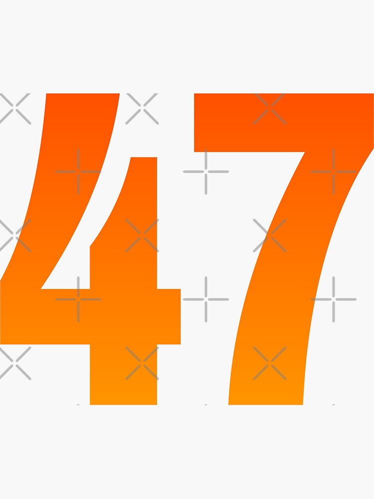 "Sports Team Number Forty Seven 47" Sticker by Nenicute | Redbubble