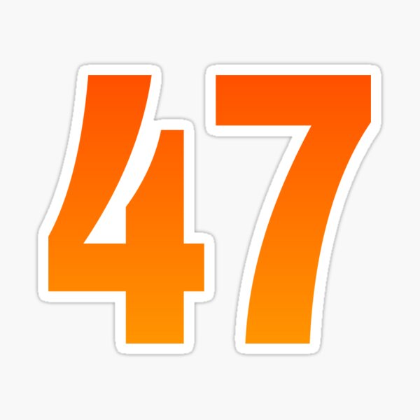 "Sports Team Number Forty Seven 47" Sticker by Nenicute | Redbubble