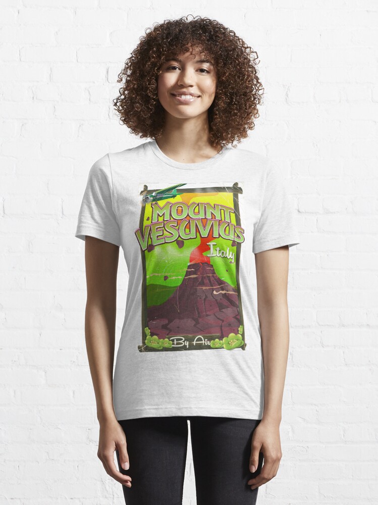 "Mount Vesuvius Italian cartoon volcano poster." T-shirt for Sale by ...
