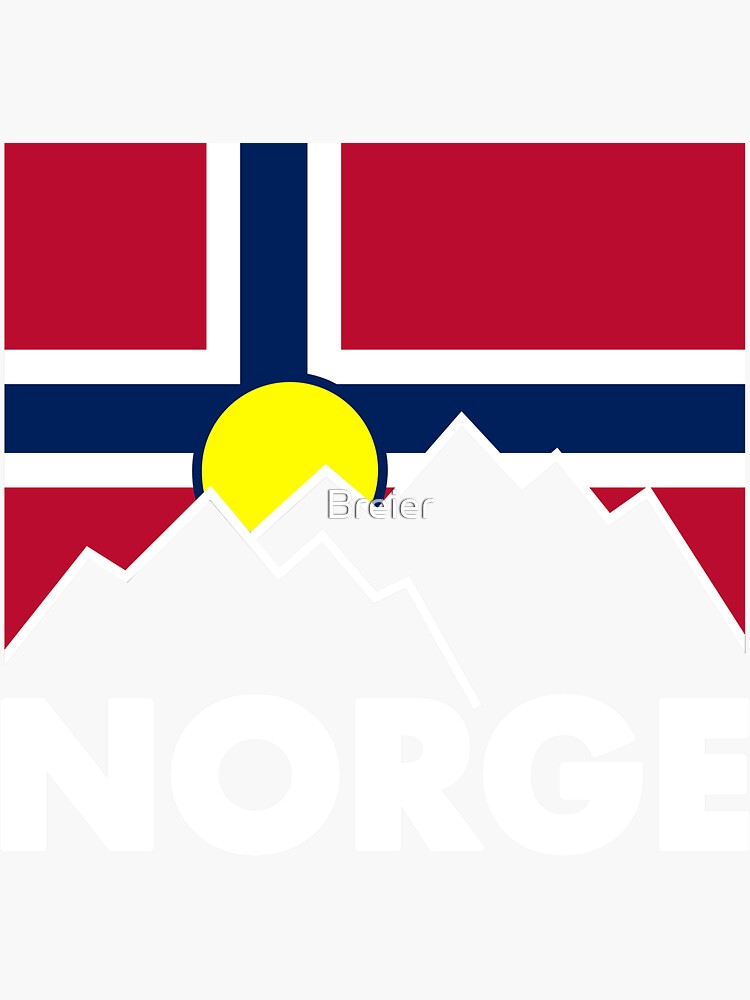 "Norge Norway Norway design with mountains" Sticker by Breier | Redbubble