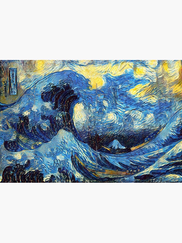 Lámina fotográfica «La gran ola de Kanagawa x La noche estrellada ...