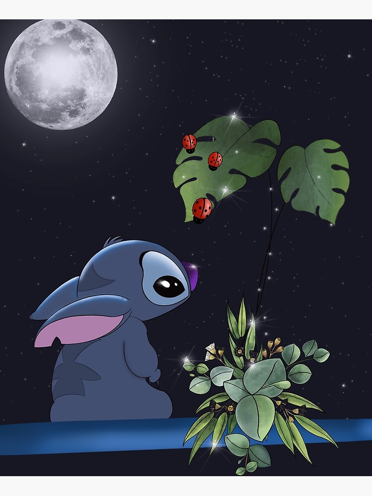 "Stitch and ladybugs, starry sky" Poster for Sale by CYNKART | Redbubble