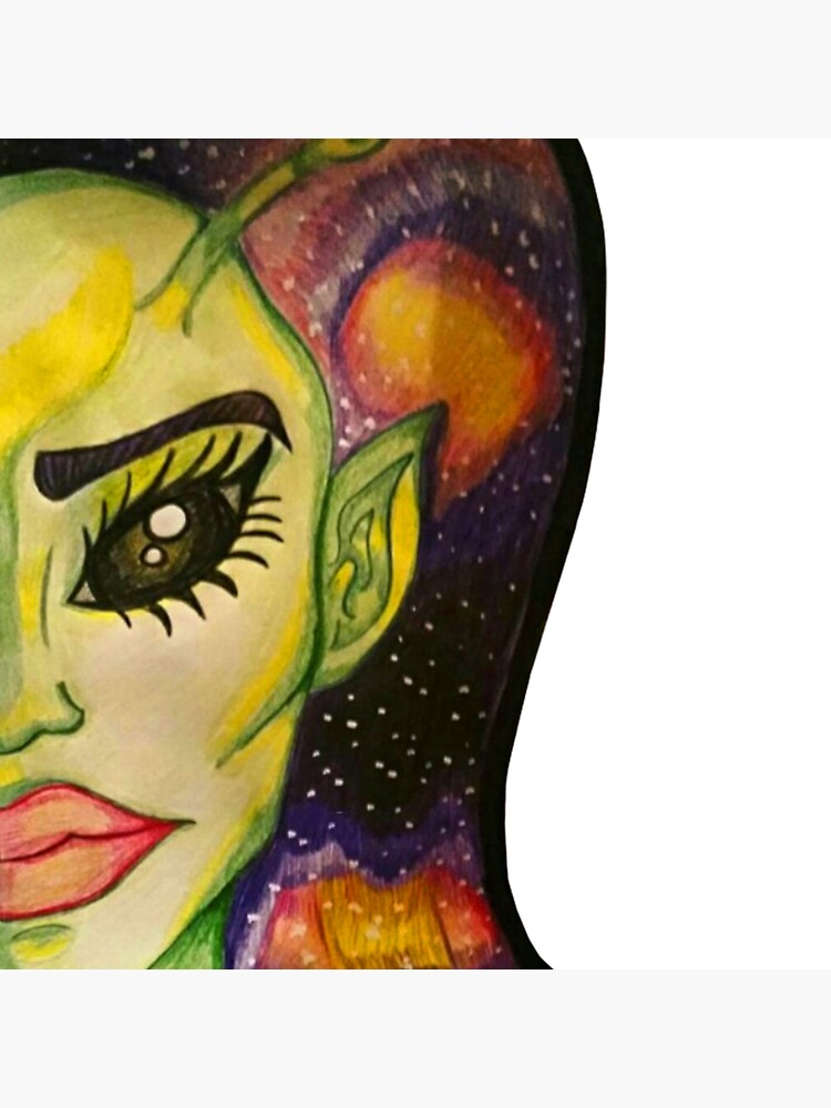 "Lisa Frank Inspired Feminine Alien" Sticker by RBaxterArtwork | Redbubble