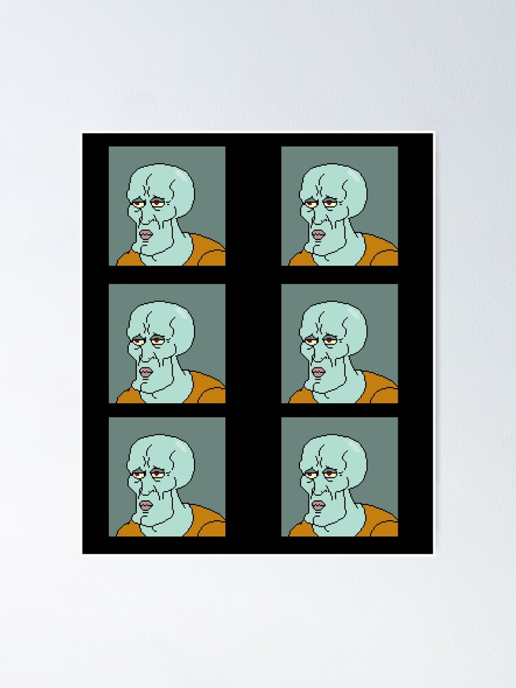 Póster «Calamardo Guapo Pack de Stickers efecto pixelado» de Mezocrurth ...