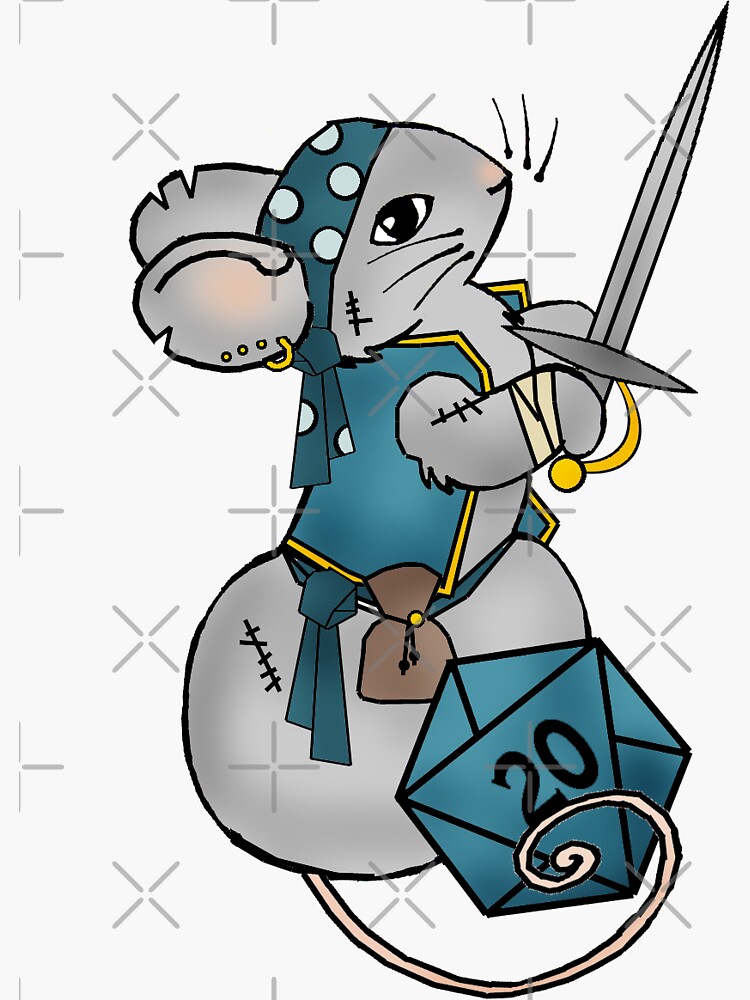 "Dice Mice Swashbuckler " Sticker by rockgem | Redbubble