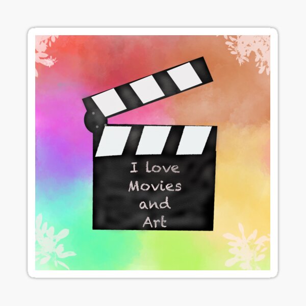 "I Love Movies and Art " Sticker by Artertainment | Redbubble