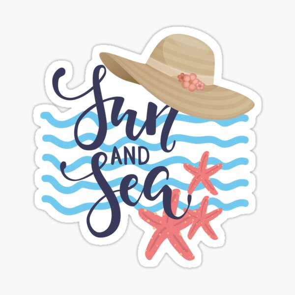 "Sun Sea Beach Hat" Sticker for Sale by ehsmgup | Redbubble