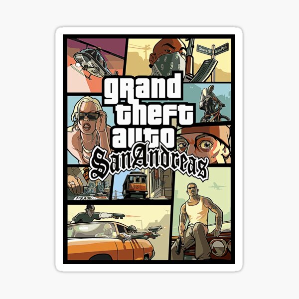 "GTA GTA GTA GTA game game" Sticker by katmitange | Redbubble