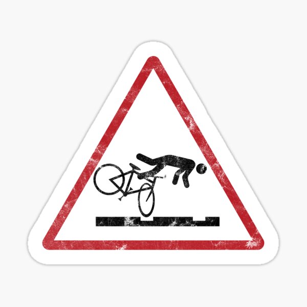 "Bike Fall Sign EU" Sticker by twHistory | Redbubble