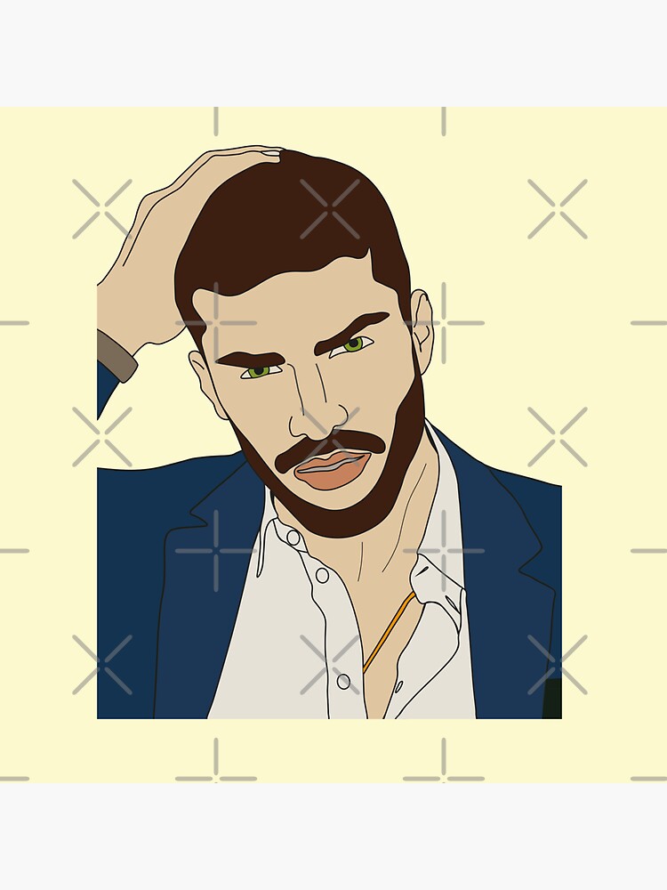 "Handsome man" Sticker by Grafmanka | Redbubble