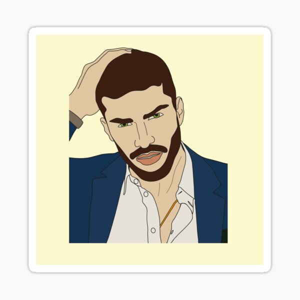 "Handsome man" Sticker by Grafmanka | Redbubble