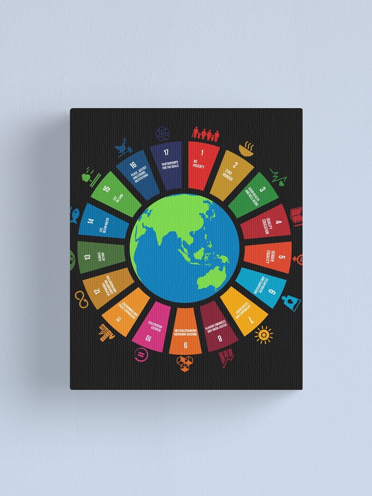 "UN SDGs UN Global Goals Logo United Nations Sustainable Development Goals 2030 Sticker" Canvas ...