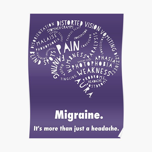 "Migraine Brain" Poster by BreatheMia | Redbubble