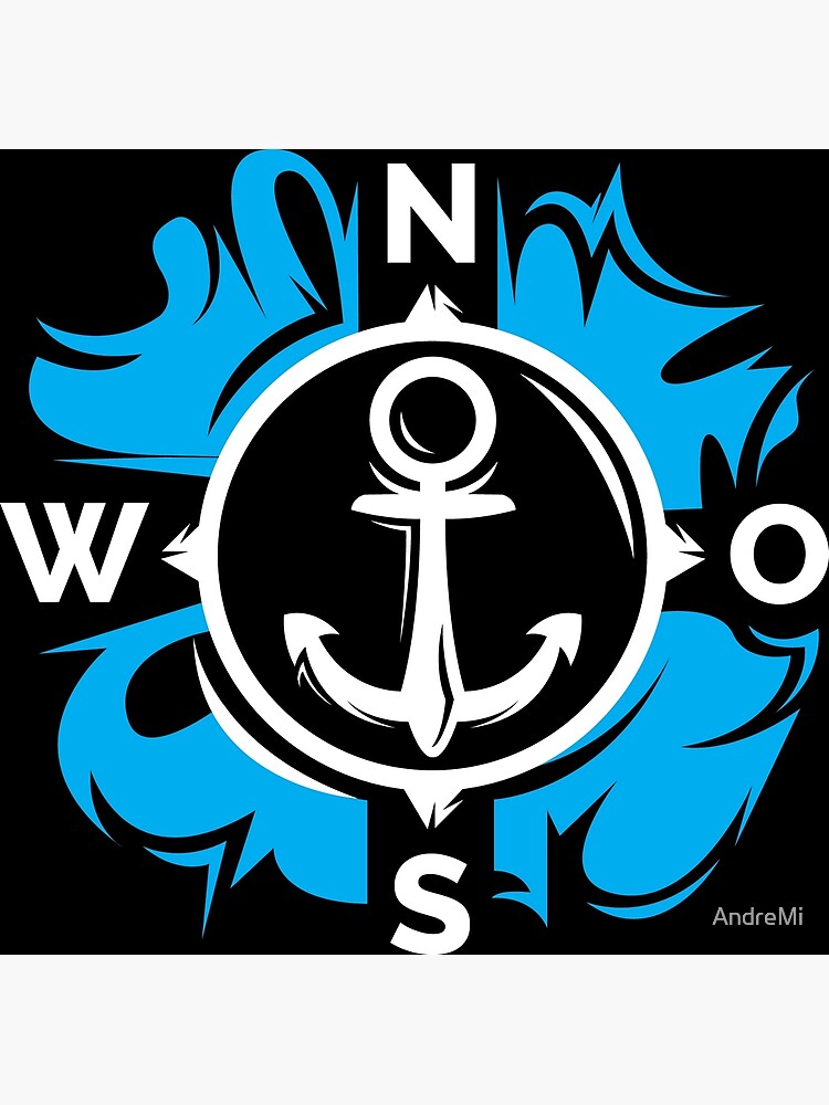 "Compass illustration north east south west sea" Poster for Sale by ...