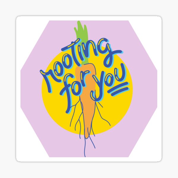 "Carrot rooting for you " Sticker by Afrisham-design | Redbubble