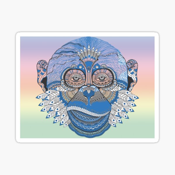 "Blue Vector Monkey NFT Face" Sticker by Reein1 | Redbubble