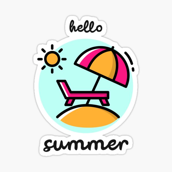 "Hello summer" Sticker for Sale by nattyapparel | Redbubble