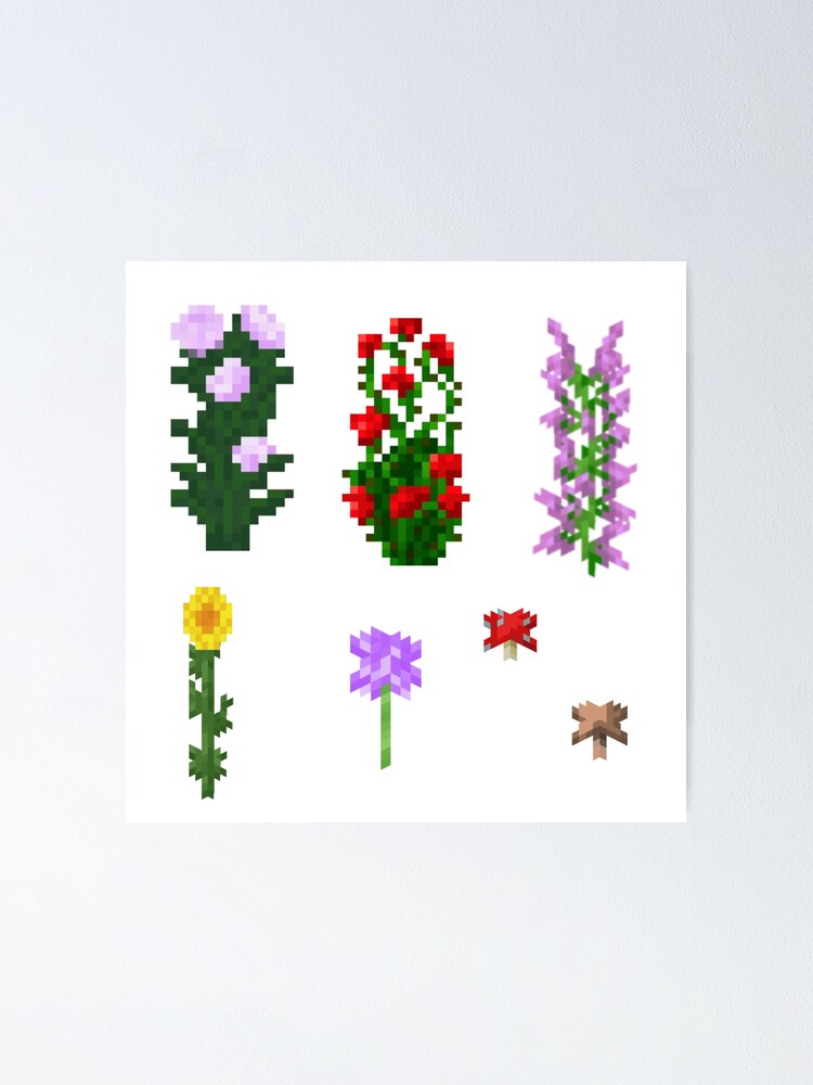 Póster for Sale con la obra «Paquete de flores de Minecraft de 7» de ...