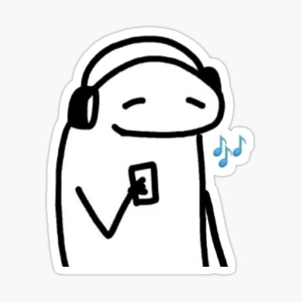 "stickman listen to music" Sticker by sakasastick | Redbubble