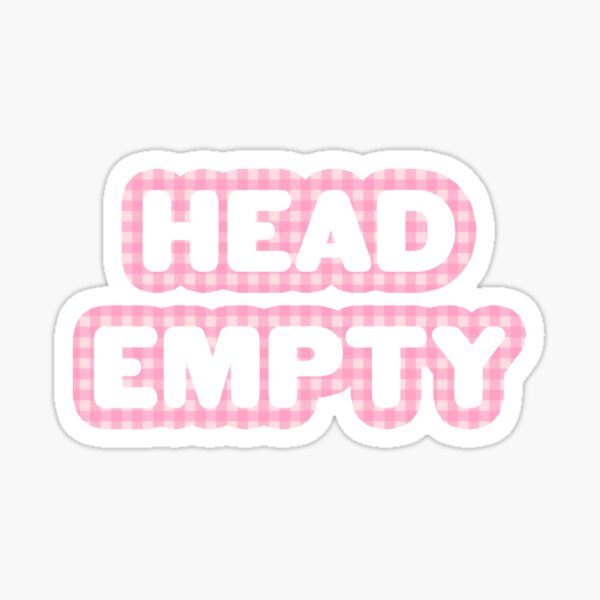 "Funny Pink Plaid Gingham Cute Head Empty" Sticker by PeachiKandi ...