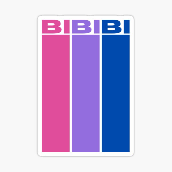 "BiBiBi Bisexual Pride Flag Colors Bold" Sticker for Sale by ...