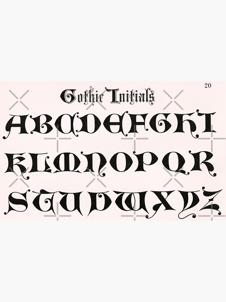 "Gothic art work - Gothic initials fonts from Draughtsman's Alphabets ...