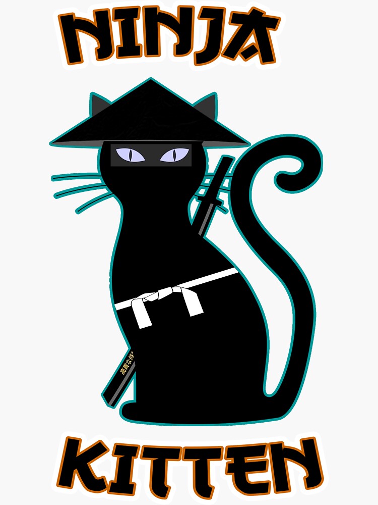 "Ninja cat samurai kitten Assassin kitty Meow" Sticker by pxdsgn ...