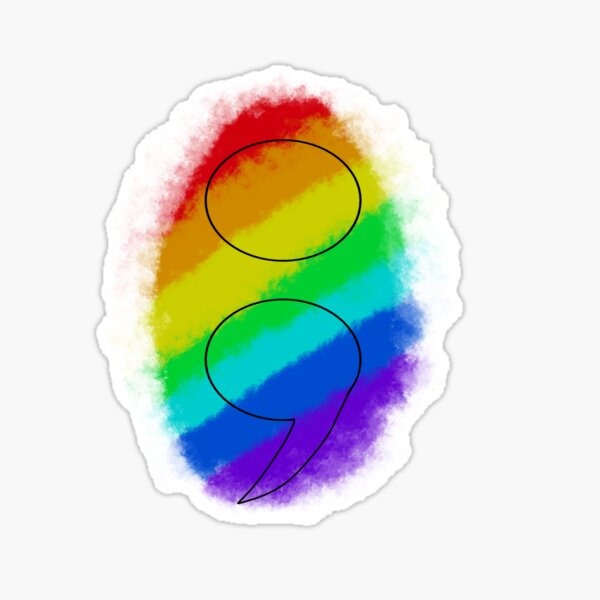 "Rainbow semi colon" Sticker by vzecha | Redbubble