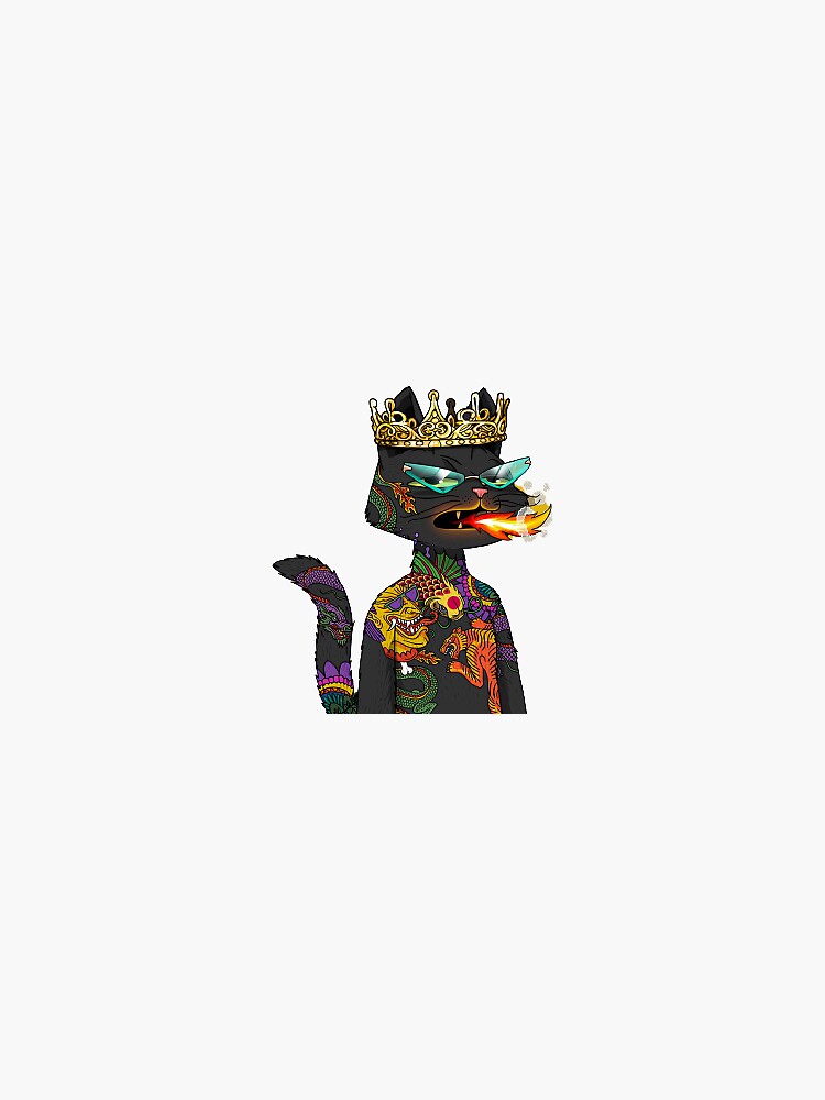 "kingcat" Sticker by Curelus | Redbubble