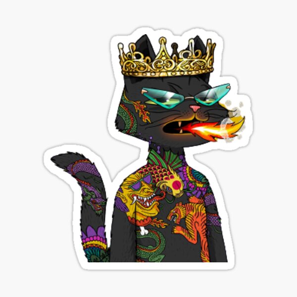 "kingcat" Sticker by Curelus | Redbubble
