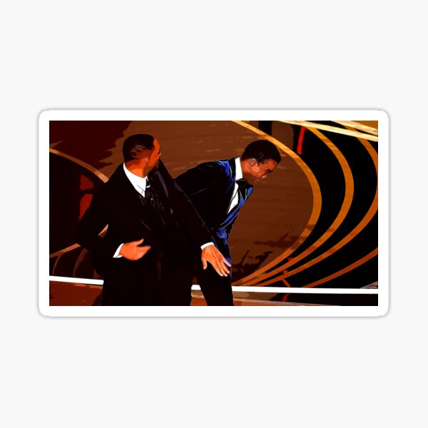 "Will Smith Slaps Chris Rock - Cartoon " Sticker for Sale by Kreemlu ...