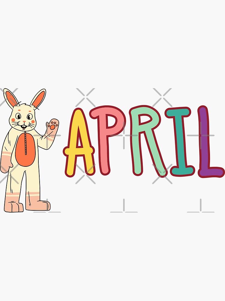 "Hello April ~ Cute Easter Bunny Waving ‘Hello’, Ideal For April borns ...