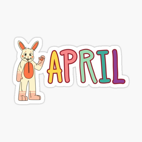 "Hello April ~ Cute Easter Bunny Waving ‘Hello’, Ideal For April borns ...