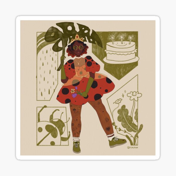 "ladybug Girl" Sticker by AngieValdameri | Redbubble