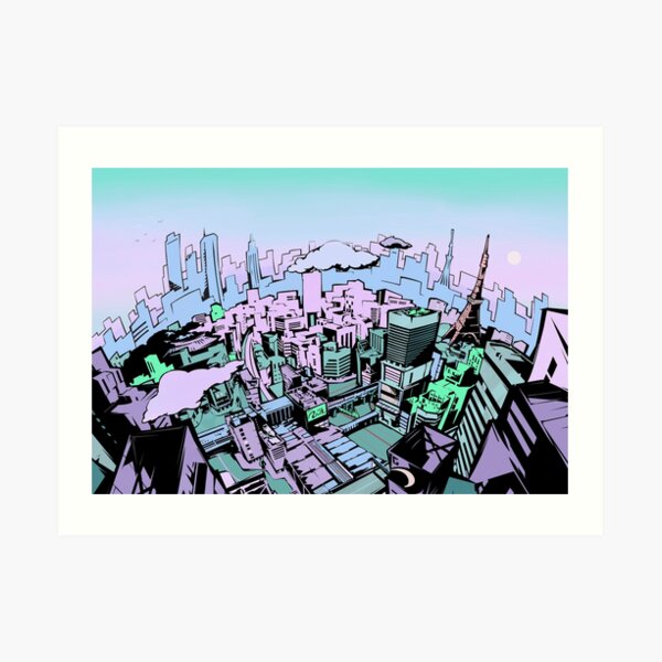 "Persona 5 Pastel Neon Tokyo Loading Screen" Art Print for Sale by NevilleNoFriend | Redbubble