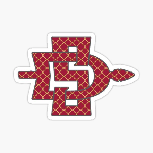 "SDSU - Red and Gold" Sticker for Sale by haileyrochelle | Redbubble