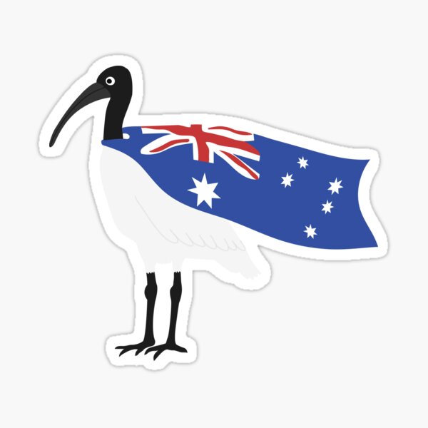 "Bin Chicken Australia Day Flag on Pink" Sticker by Digitaldingo ...