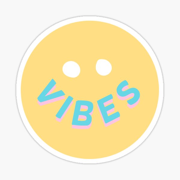 "Vibey Smiley" Sticker by NoahMatthewArt | Redbubble