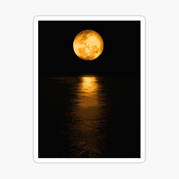 " Full Moon - Landscape" Sticker by Aleksander37 | Redbubble