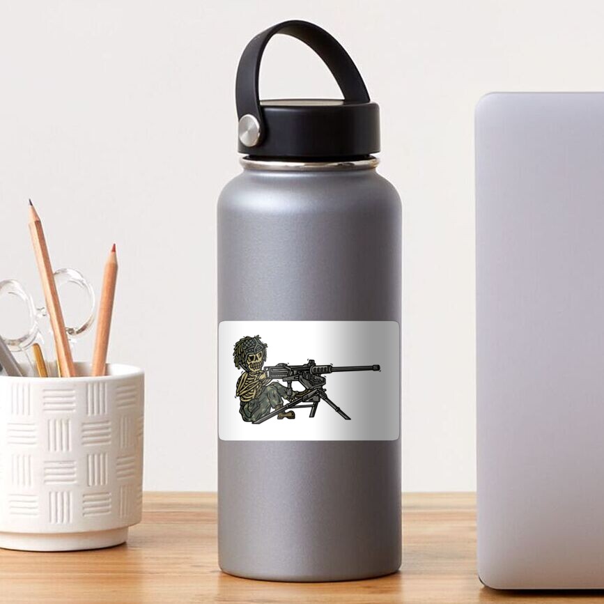 "50 Cal Gunner M2 Browning Skeleton Operator " Sticker by Massimos ...