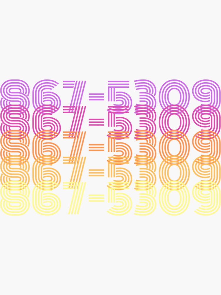"867-5309 - 1980s Famous Phone Number - Song Lyrics Classic" Sticker by ...