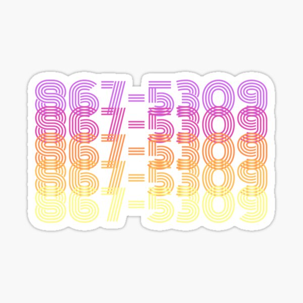 "867-5309 - 1980s Famous Phone Number - Song Lyrics Classic" Sticker by ...