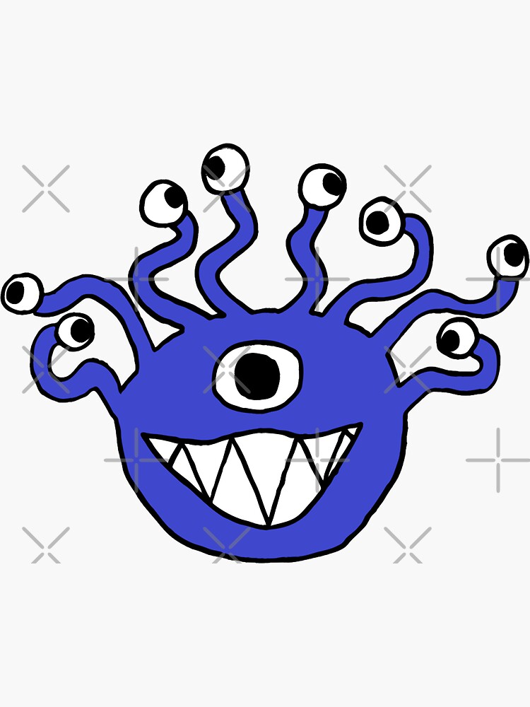 "Blue Beholder" Sticker by CursedJade | Redbubble