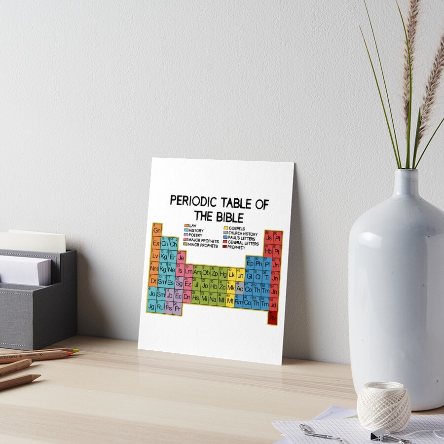 "Bible Word of God - Periodic Table of Bible Verse" Art Board Print for ...