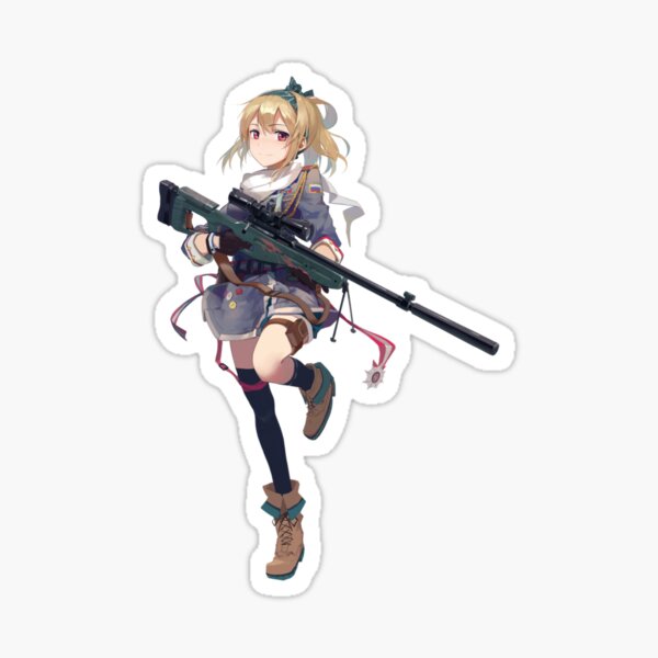 "cute Anime Girl Gun" Sticker by Blood-of-GHOST | Redbubble